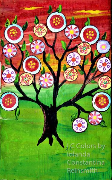 Tree of life in bloom Mexican Folk Art by I C Colors by Iolanda ...